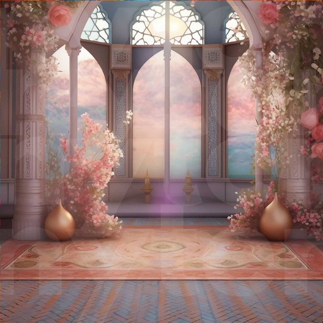 Boho Muted Pastel Painterly Digital Backdrop, Photo Shoot Backdrop ...