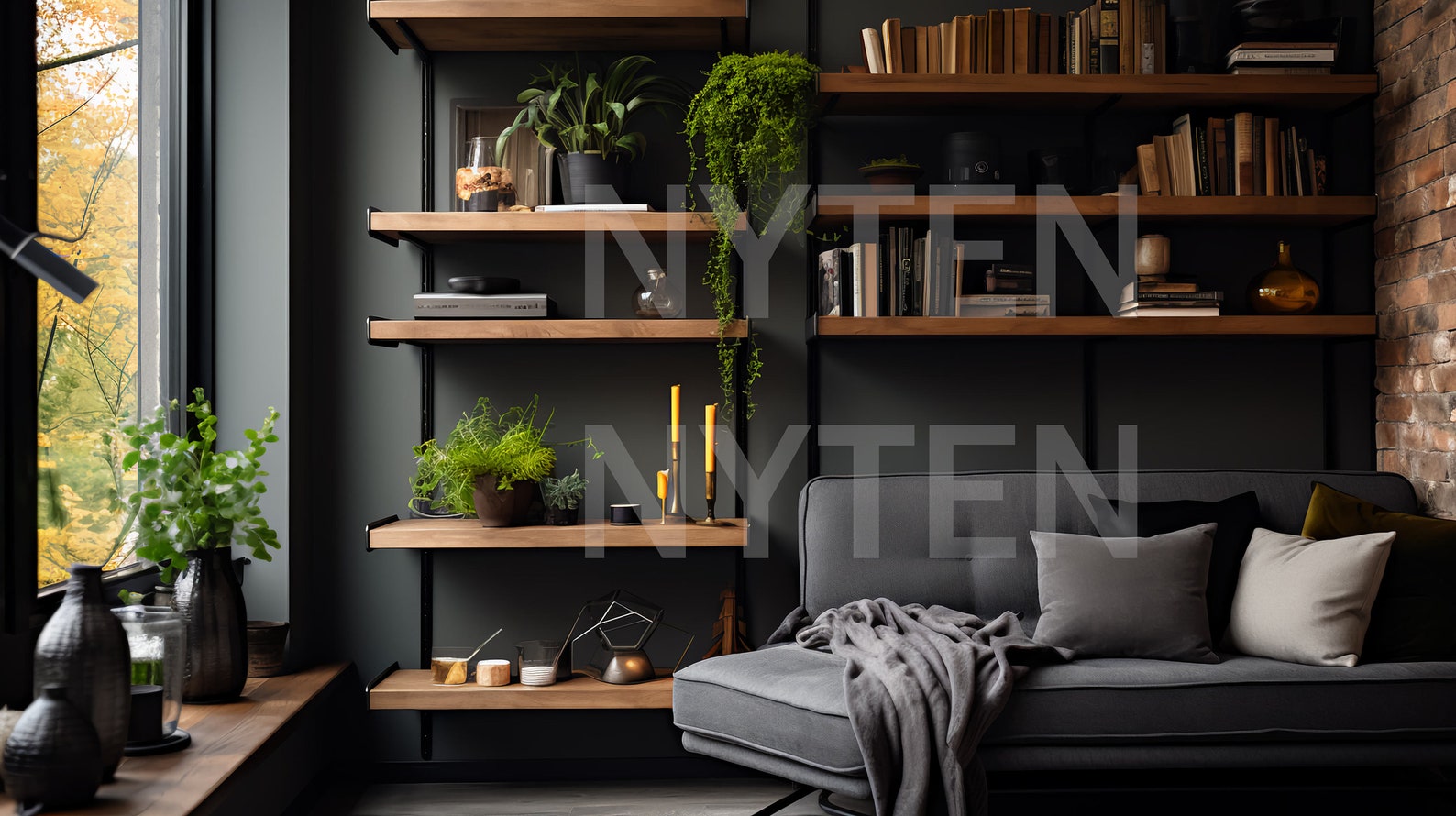 Zoom Modern Shelving Unit Virtual Background | 4 Zoom Backgrounds | MS ...