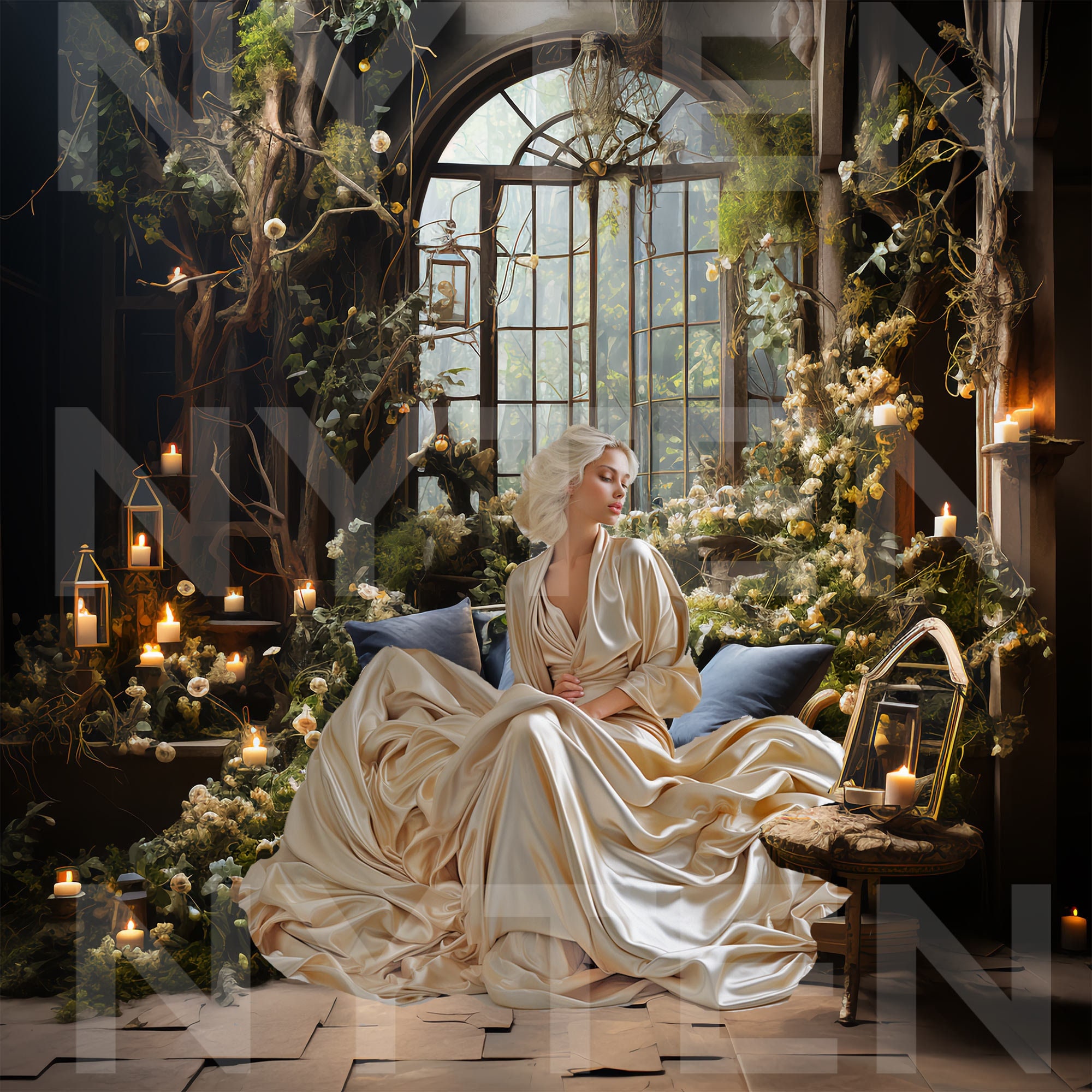 Enchanting Night Garden Digital Backdrop I, Photo Shoot Backdrop ...