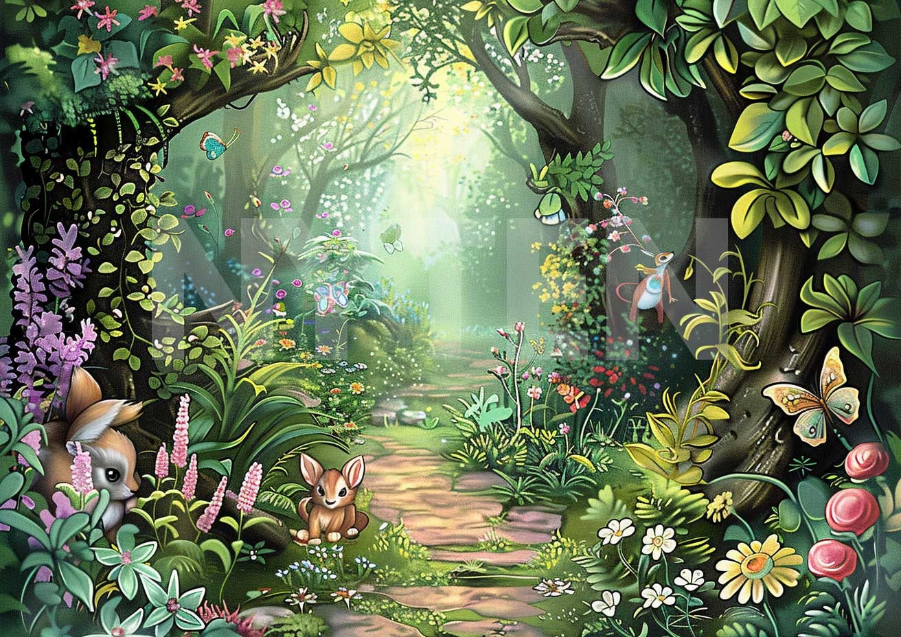 Jungle Adventure Backdrop Kids Photography Digital Background Cartoon ...