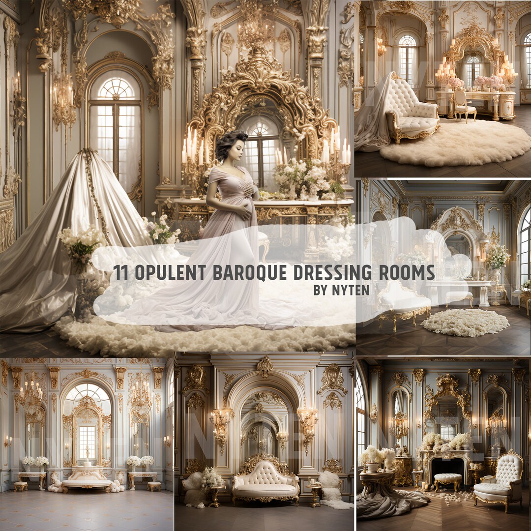 Opulent Baroque Dressing Room Backdrop Set, 11 Photo Shoot Backdrops ...