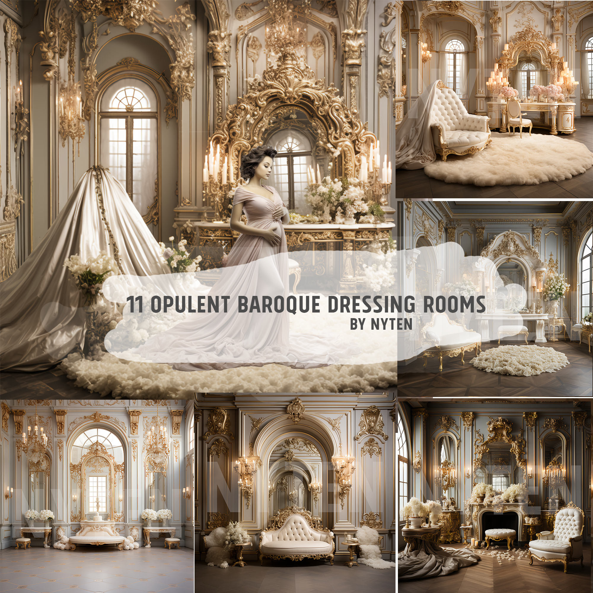 Opulent Baroque Dressing Room Backdrop Set 11 Photo Shoot - Etsy