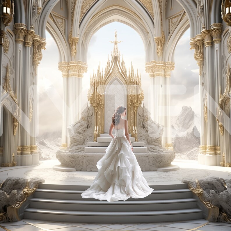 White Throne Room Digital Backdrop, Overlays, Photo Background for ...