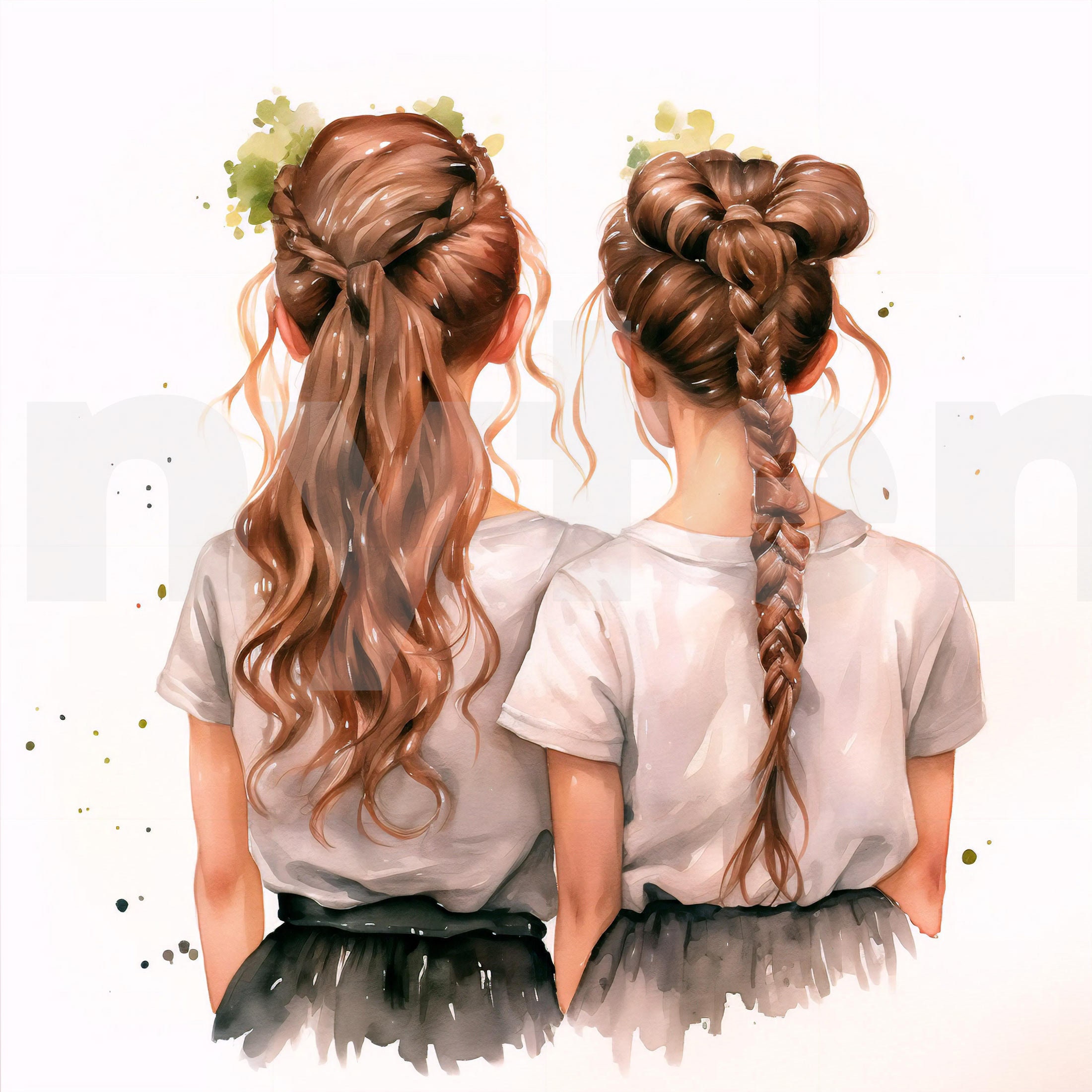 Best Friend Clip Art | Besties Clip Art | Watercolor Clip Art | 27 High ...
