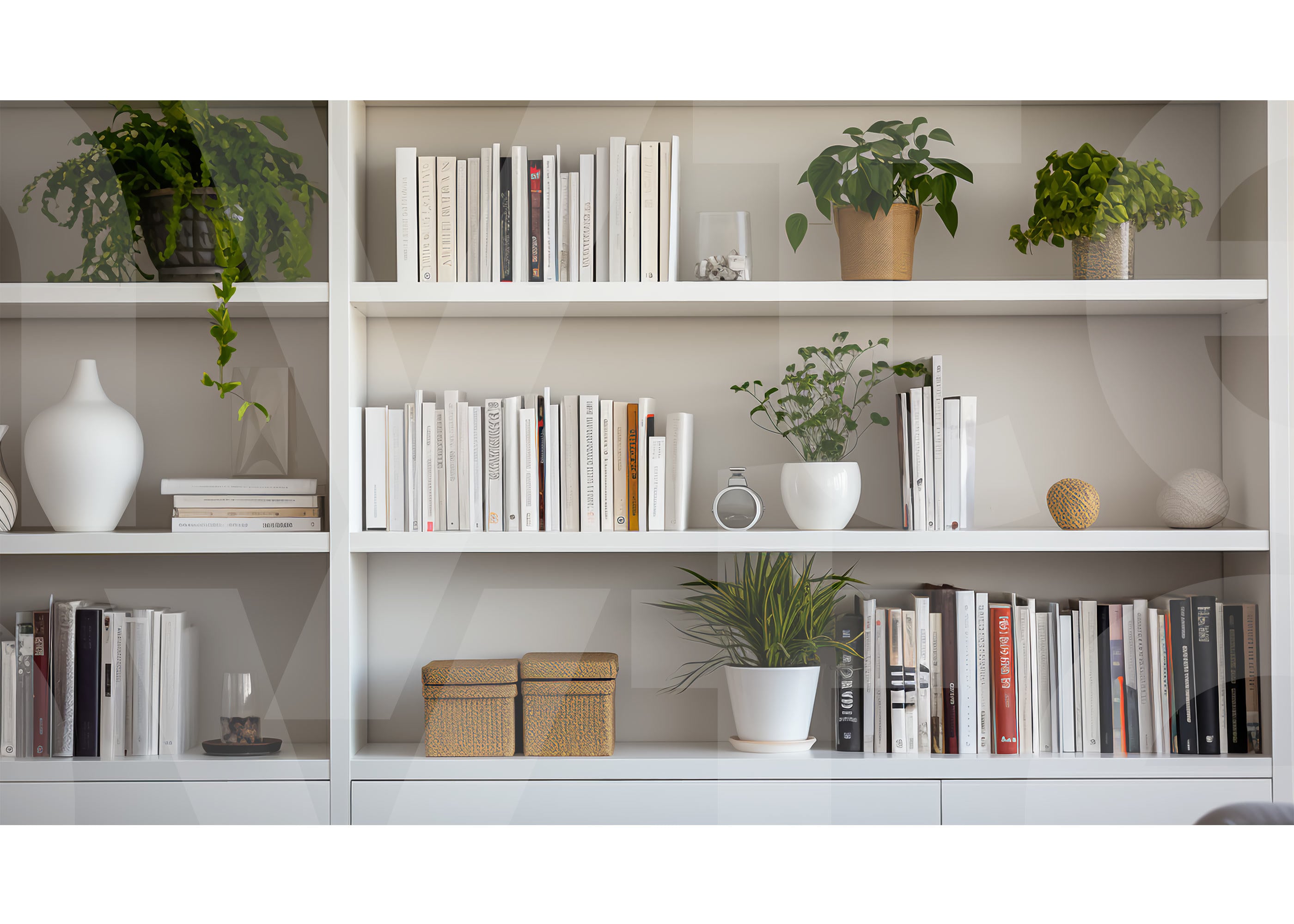 Zoom Modern White Bookshelves Virtual Background | 4 Zoom Backgrounds ...