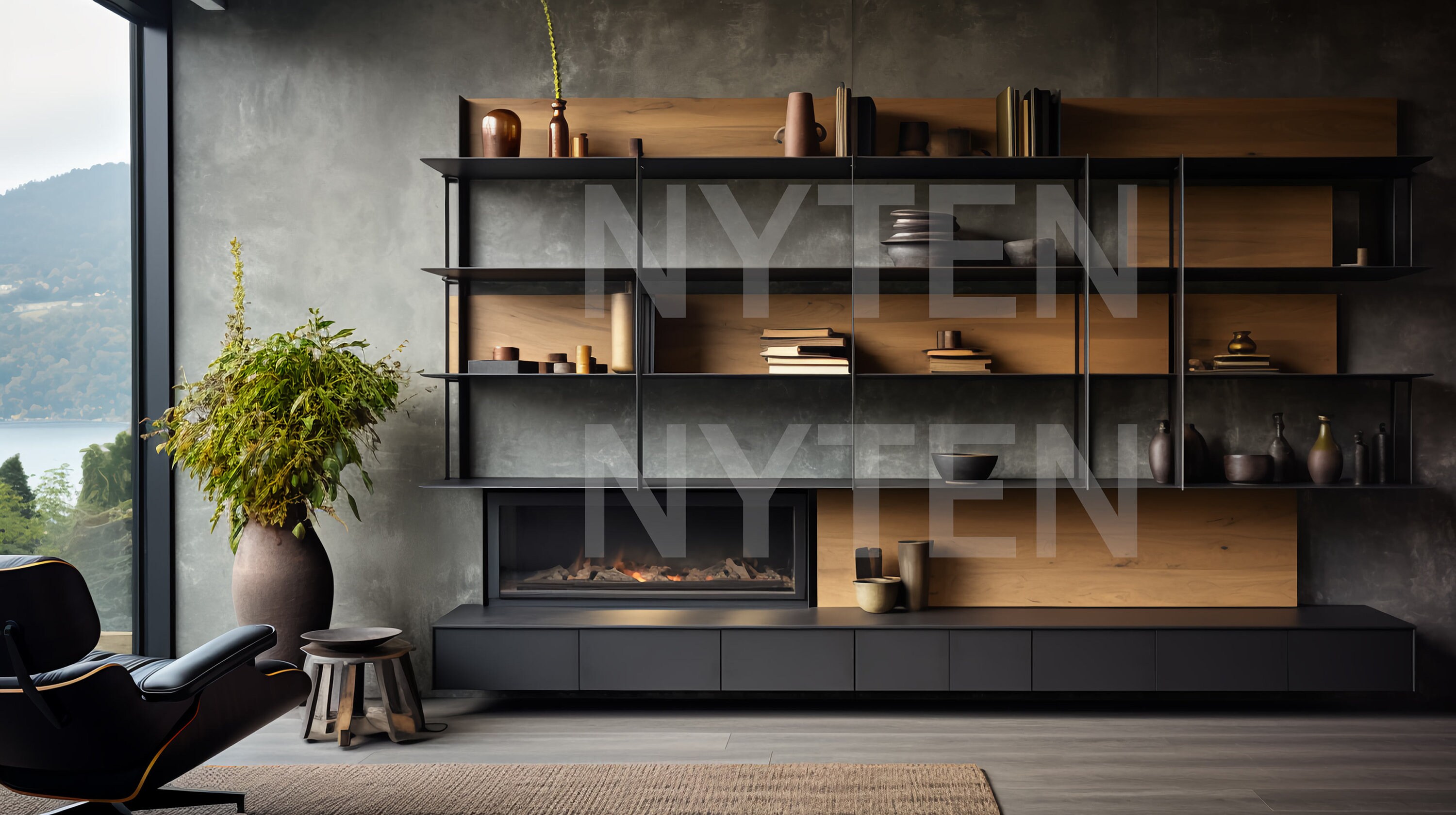 Zoom Modern Shelving Unit Virtual Background | 4 Zoom Backgrounds | MS ...