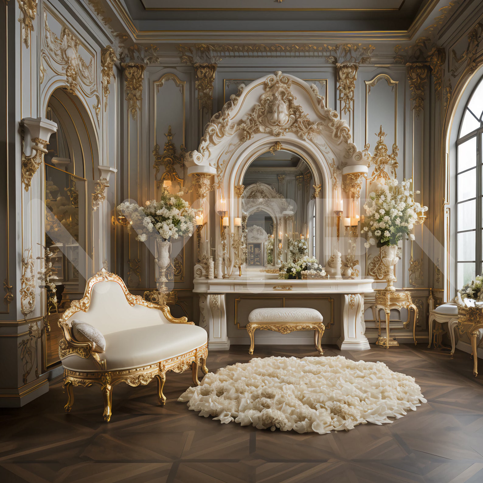 Baroque Dressing Room Digital Backdrop I, Photo Shoot Backdrop ...