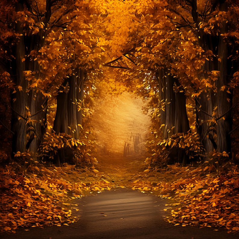 Fall Forest Arch Backdrop Dreamy Fall Trees Digital Backdrop - Etsy