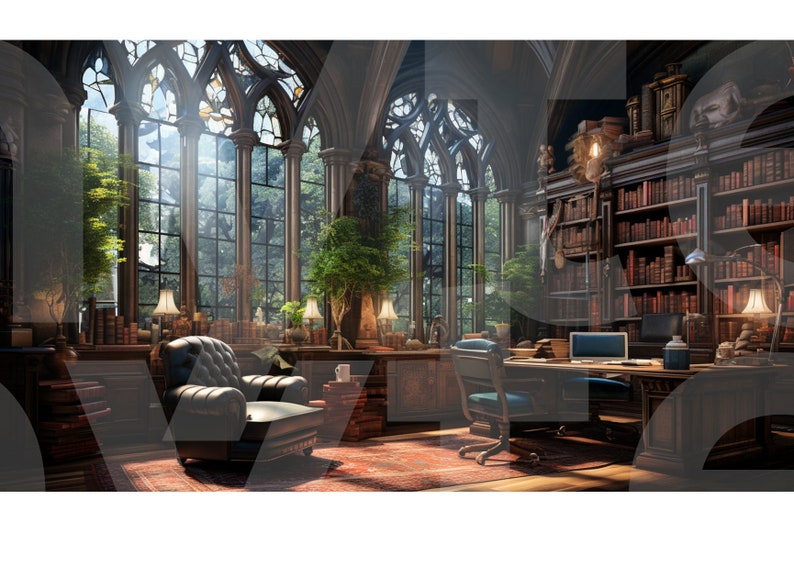 Zoom Dark Academia Home Library Virtual Background 4 Zoom - Etsy