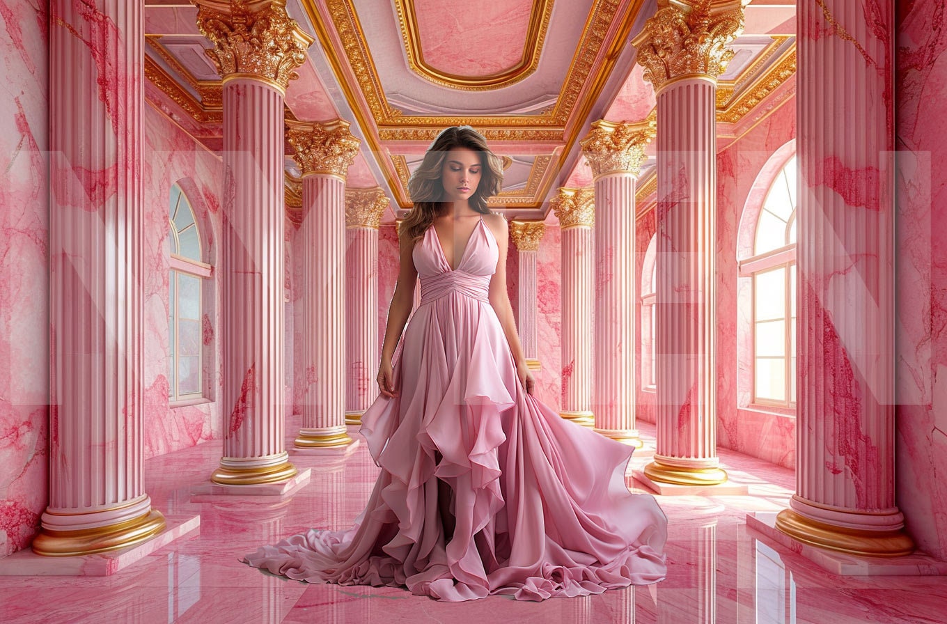 Pink Opulent Marble Room Digital Backdrop, Photo Shoot Backdrop ...