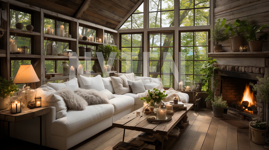 Zoom Rustic Living Room Virtual Background I | 4 Zoom Backgrounds | MS ...