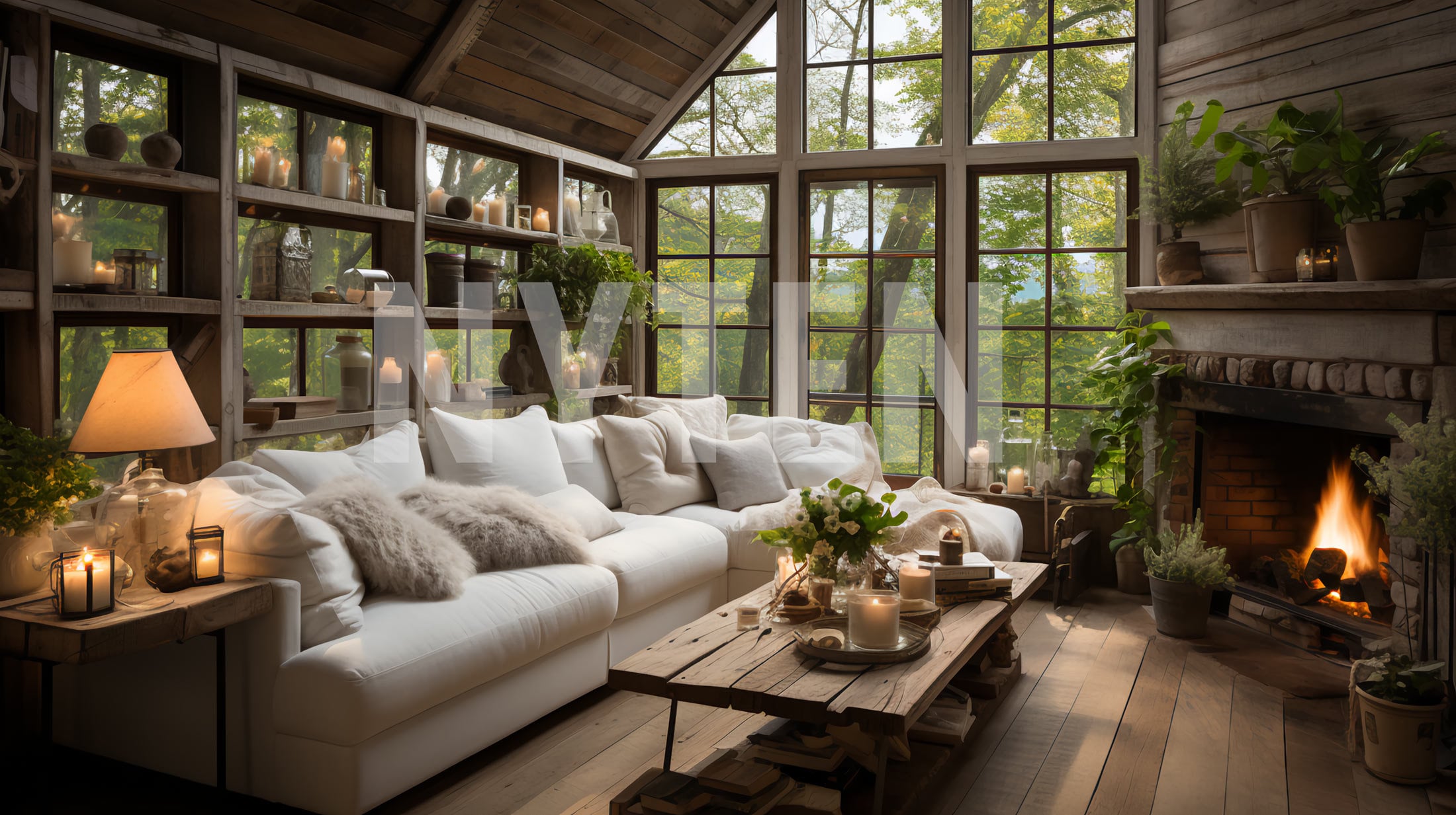 Zoom Rustic Living Room Virtual Background I | 4 Zoom Backgrounds | MS ...