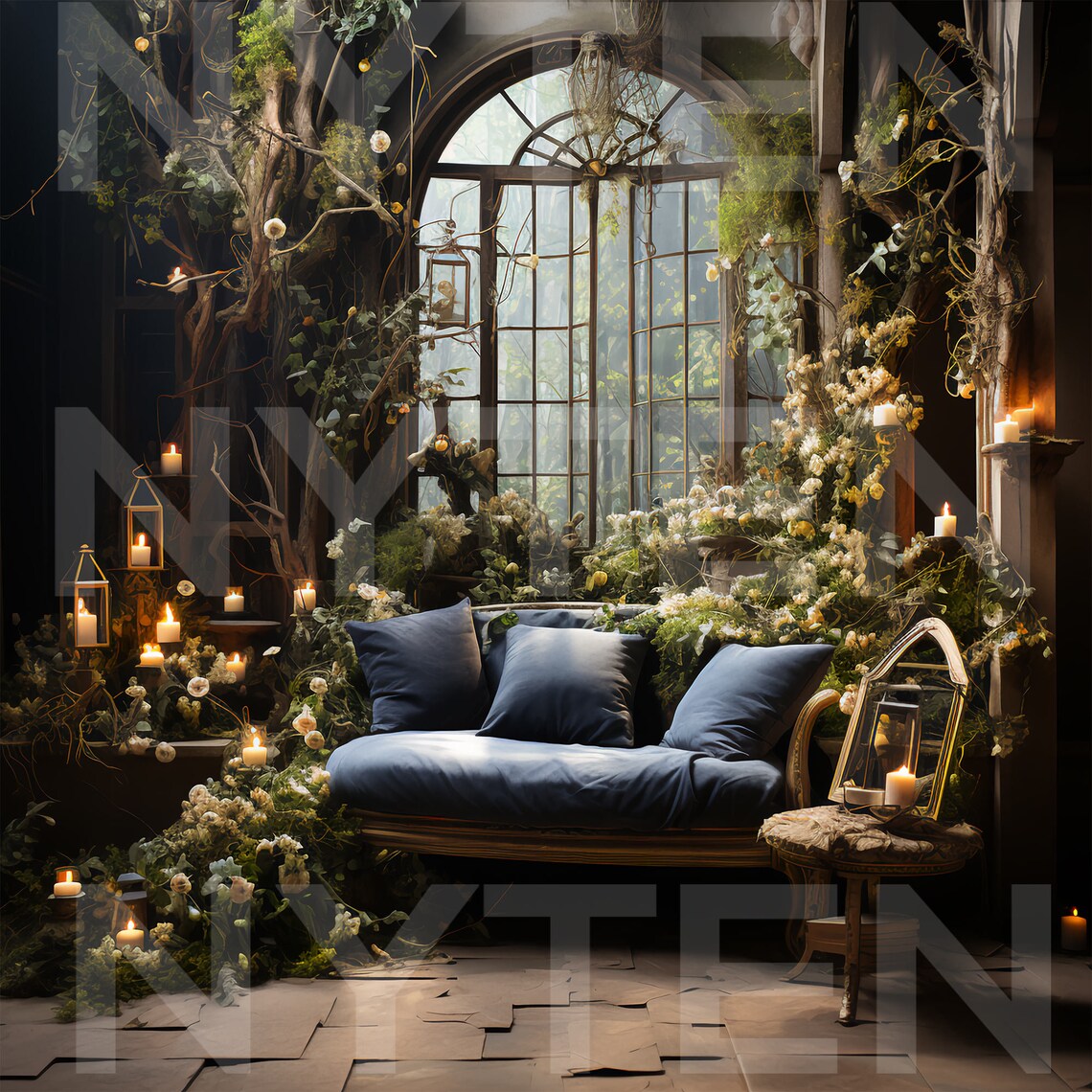 Enchanting Night Garden Digital Backdrop I, Photo Shoot Backdrop ...