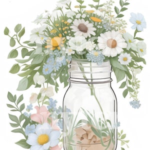 Clip Art Mason Jars | Rustic Mason Jar | Whimsical Graphics| 12 High ...