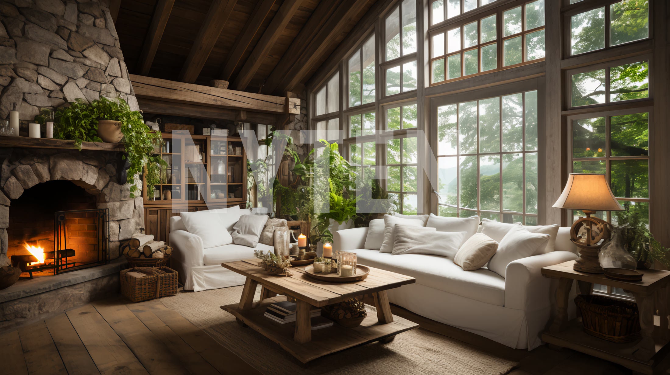 Zoom Rustic Living Room Virtual Background I | 4 Zoom Backgrounds | MS ...