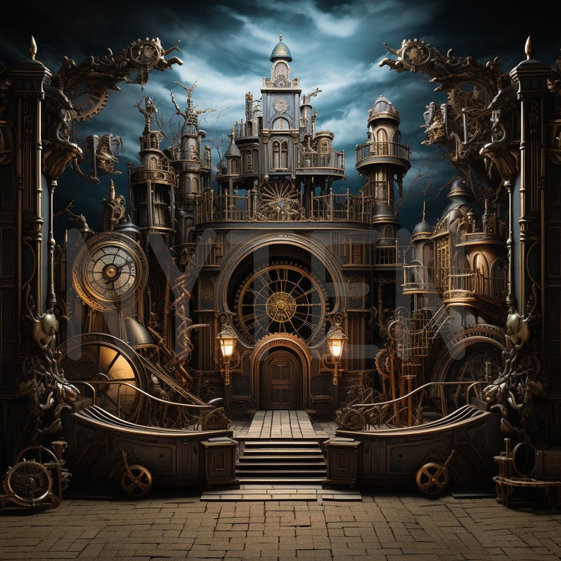 Steampunk Photography Backdrops, Wedding Backgrounds (digital Download ...