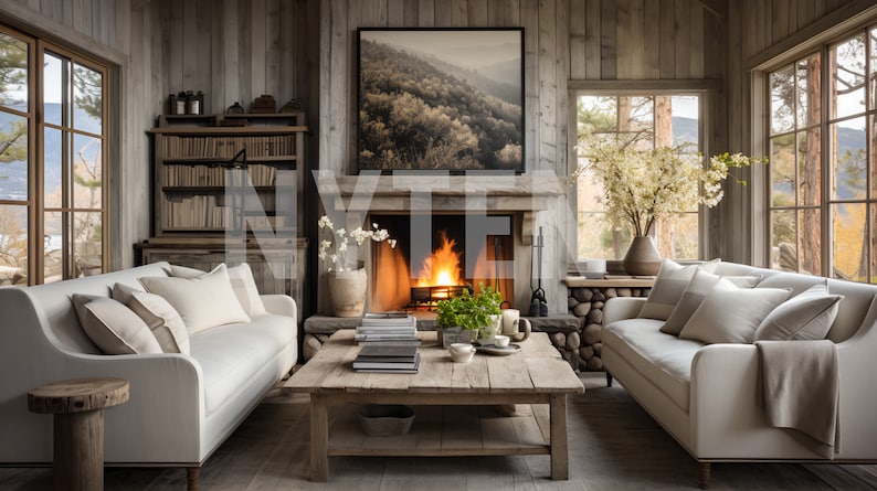 Zoom Rustic Living Room Virtual Background I | 4 Zoom Backgrounds | MS ...