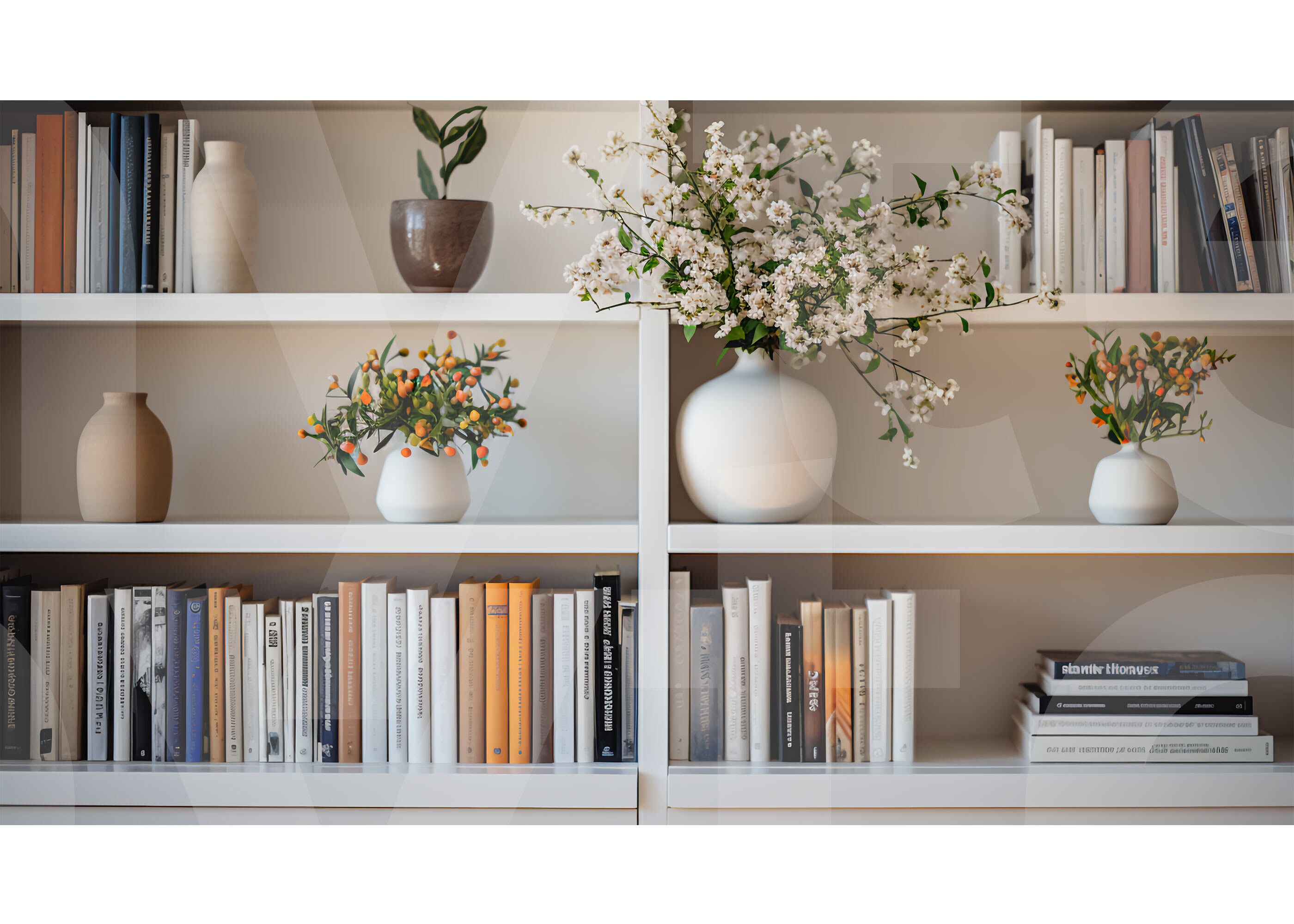 Zoom Modern White Bookshelves Virtual Background | 4 Zoom Backgrounds ...