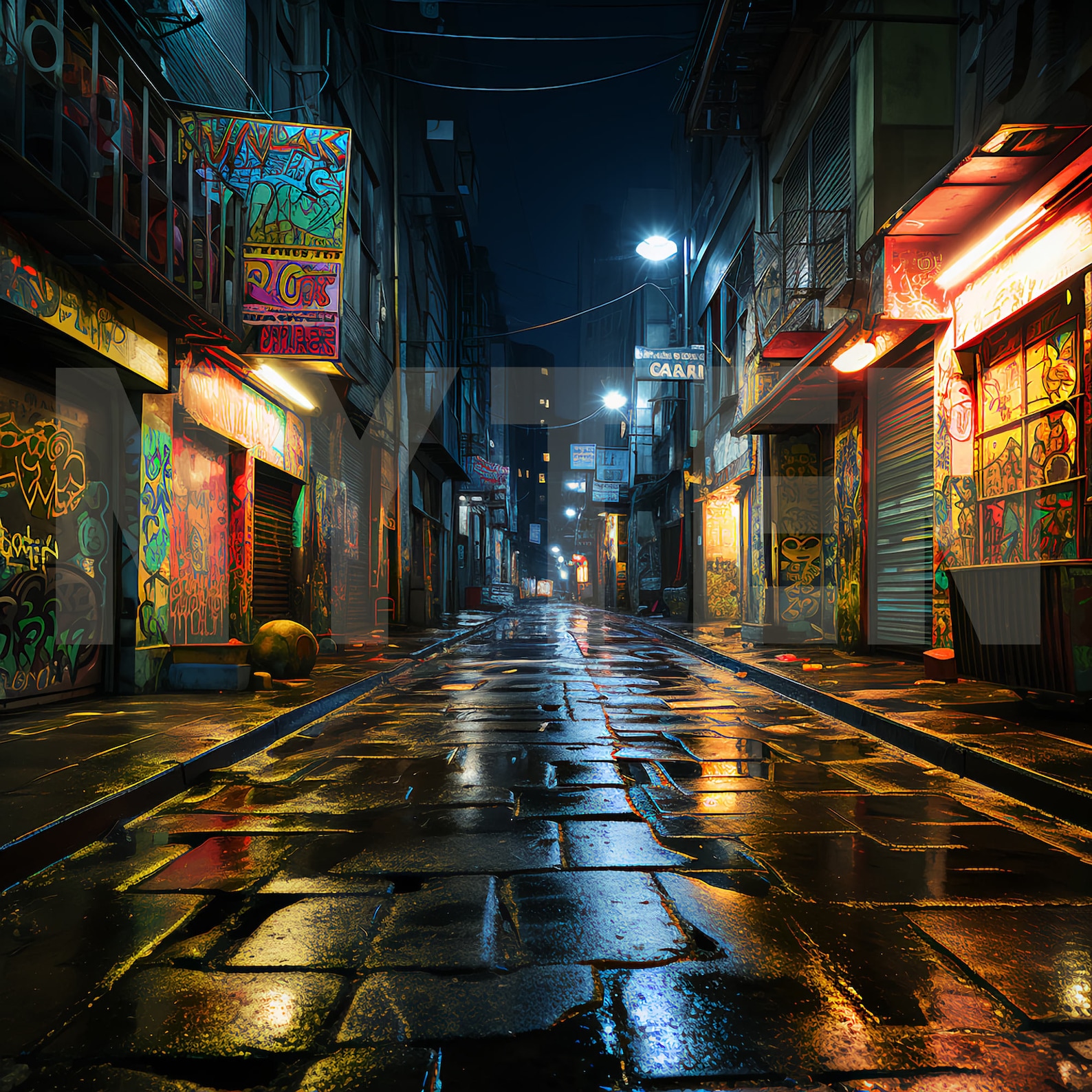 Graffiti Alley Way Digital Backdrop, Unique Photo Background for ...