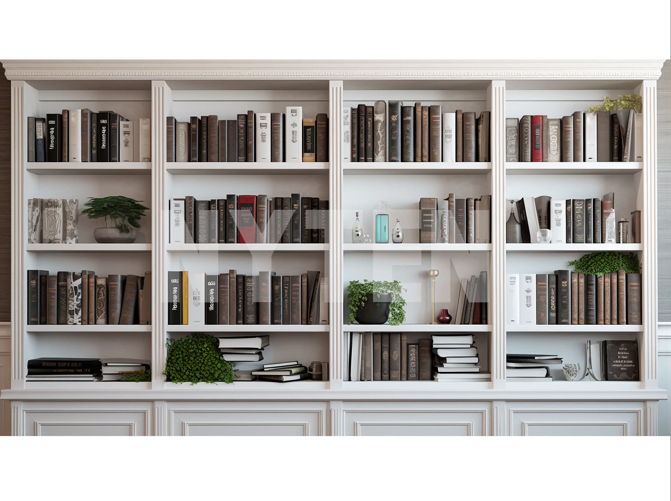 Zoom White Bookshelves Virtual Background I 4 Zoom Backgrounds MS Teams ...