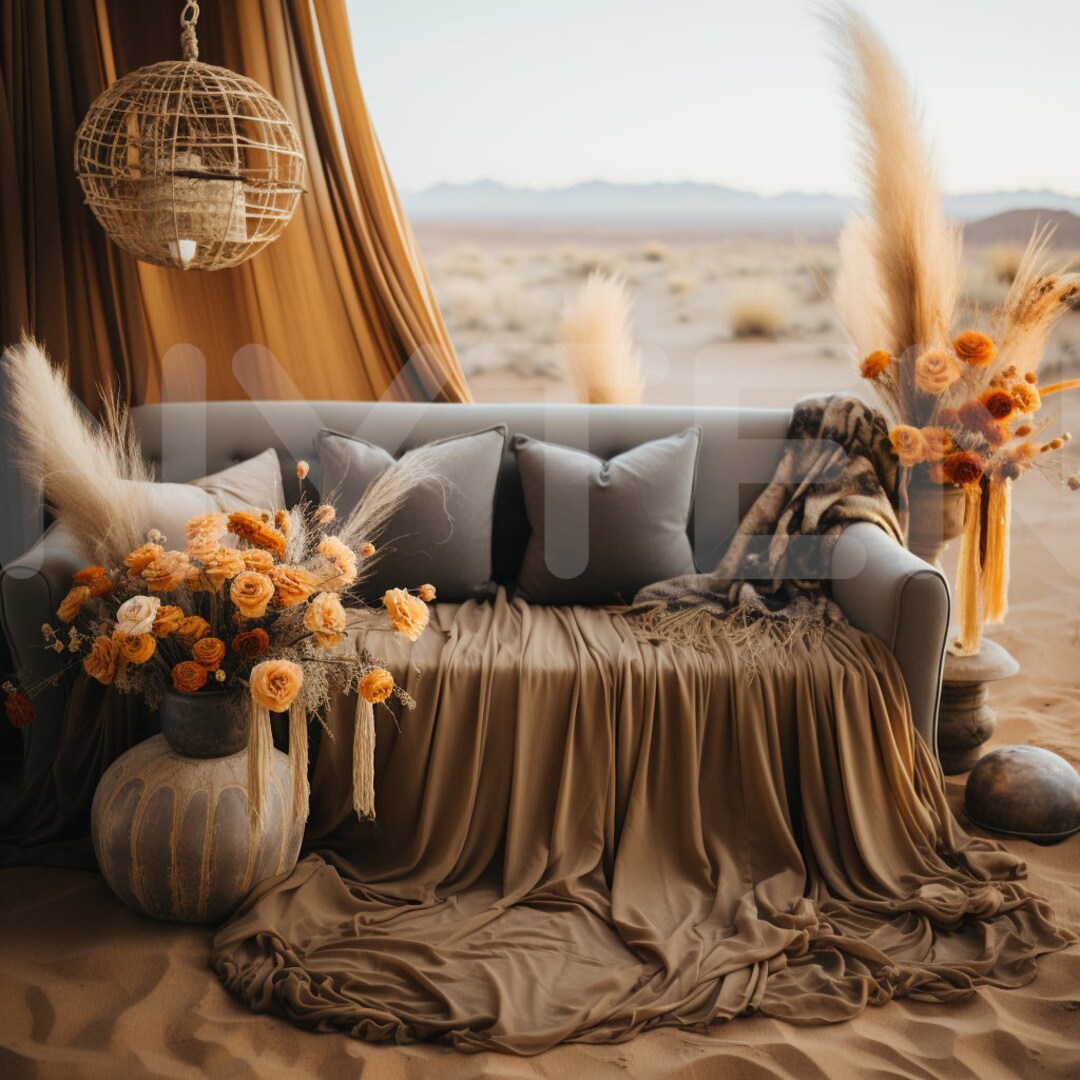 Desert Boho Digital Backdrop I , Photoshop Overlays, Photo Background ...