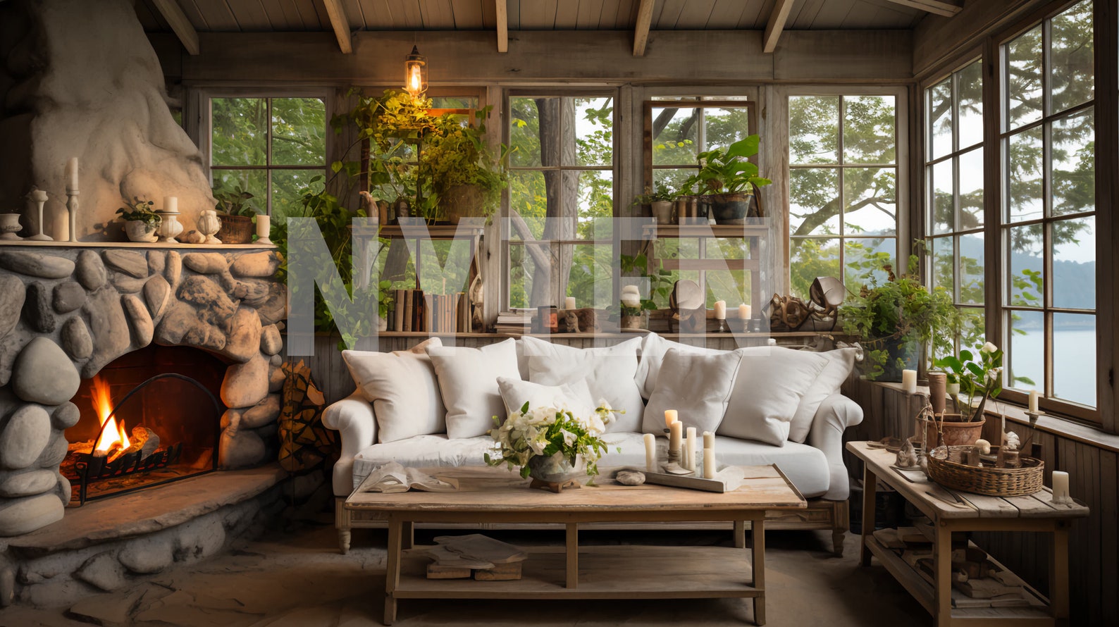 Zoom Rustic Living Room Virtual Background I | 4 Zoom Backgrounds | MS ...