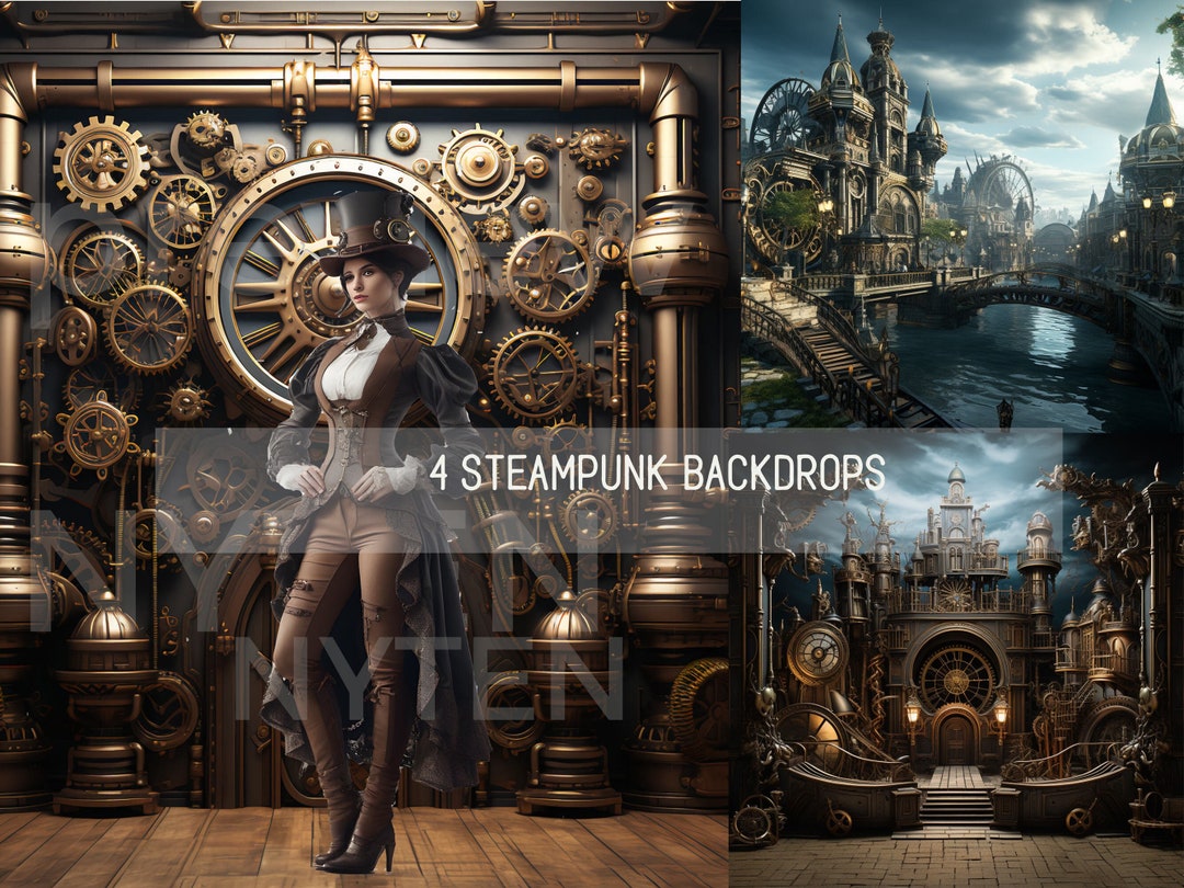 Steampunk Backgrounds Backdrop Bundle, Photo Background for Photography ...