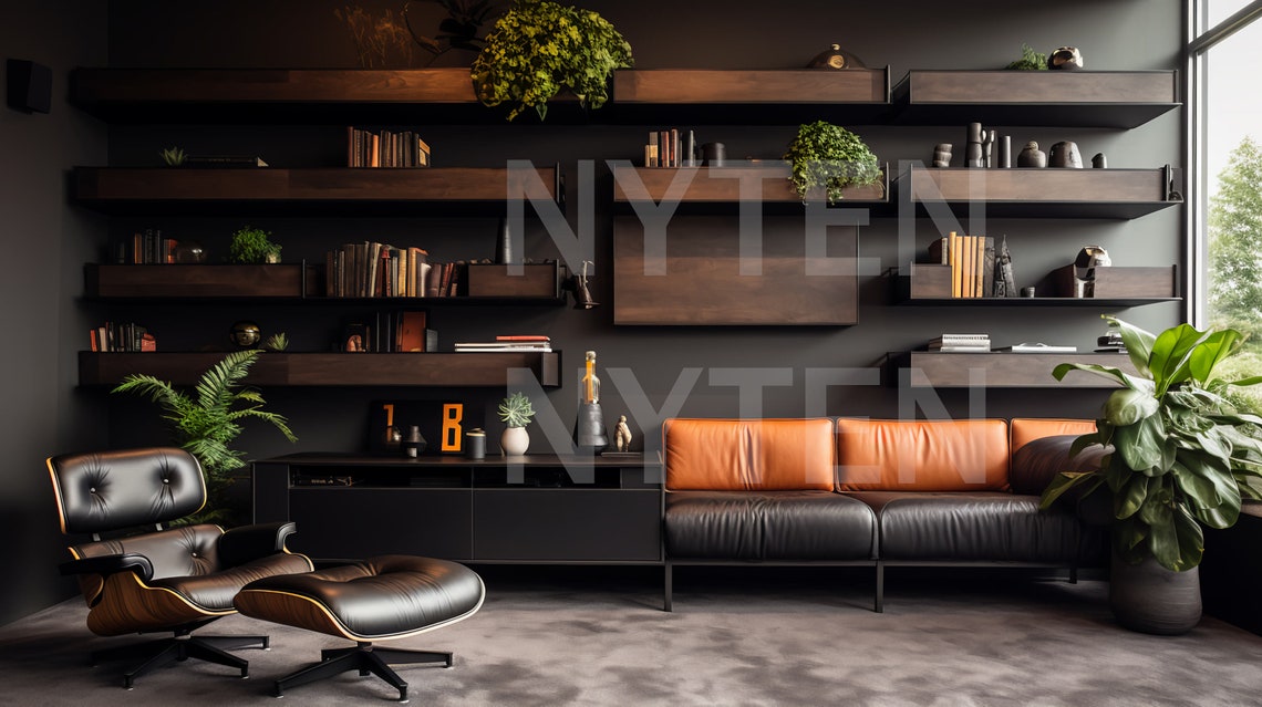 Zoom Modern Shelving Unit Virtual Background | 4 Zoom Backgrounds | MS ...