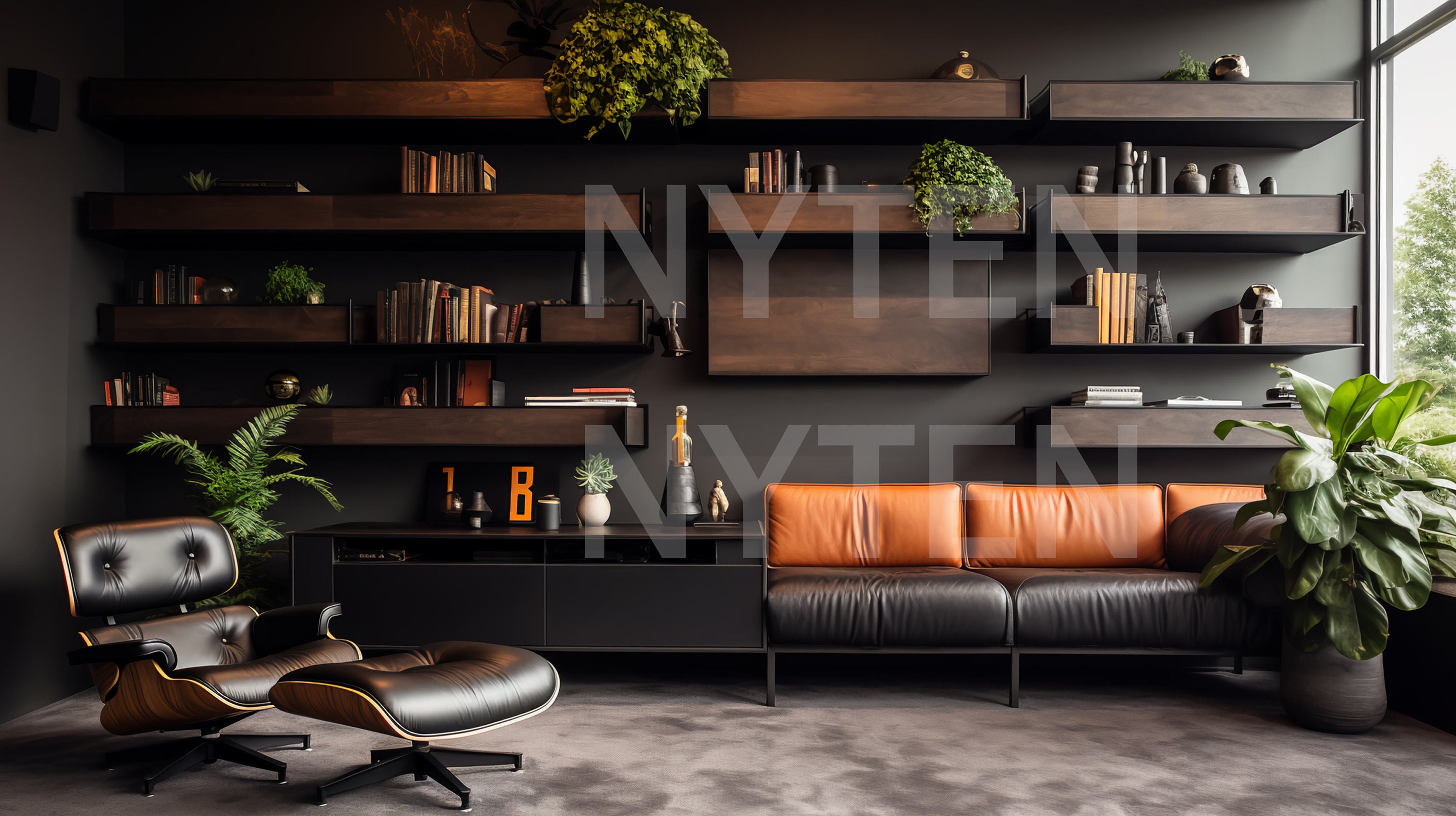 Zoom Modern Shelving Unit Virtual Background | 4 Zoom Backgrounds | MS ...