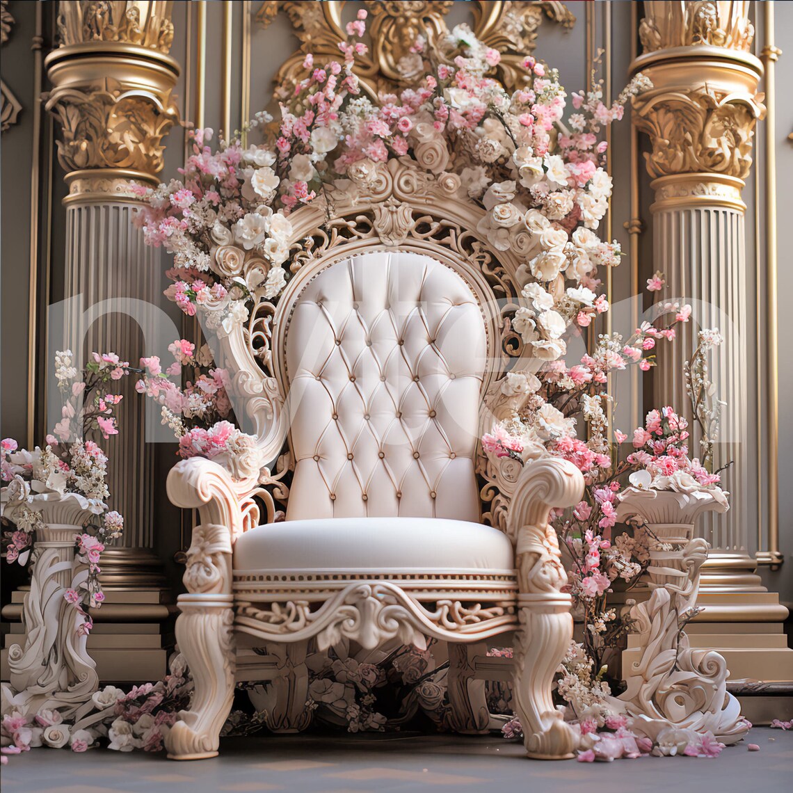 Floral Ornate Chair Digital Backdrop Photo Shoot Backdrop - Etsy