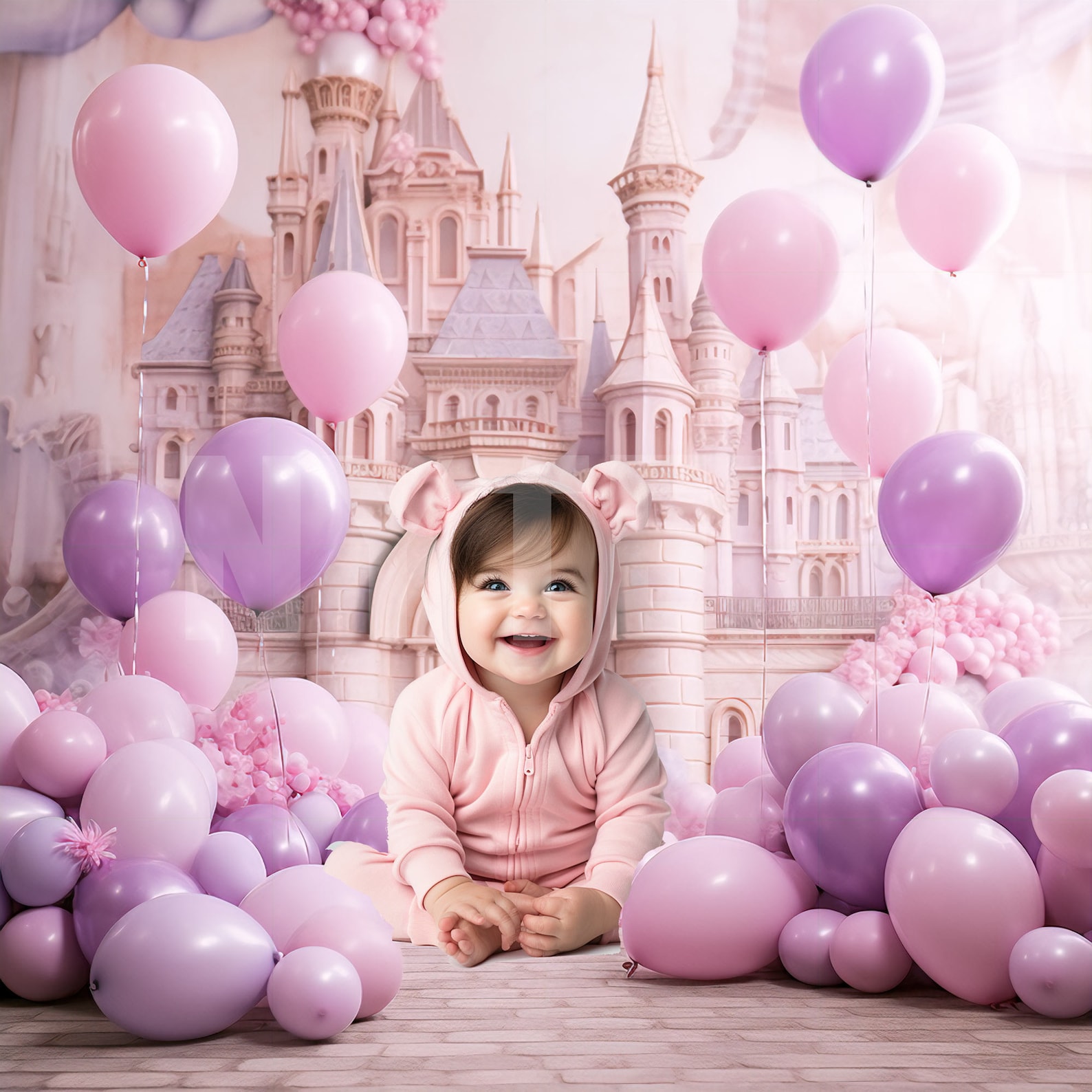 Castle and Balloons Digital Backdrop: Kids Photography (JPG File) - Etsy