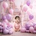 Castle and Balloons Digital Backdrop, Photo Shoot Backdrop, Overlays ...
