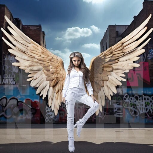Urban Angel Digital Backdrop, Photo Shoot Backdrop, Overlays, Studio ...
