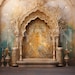 Golden Arch in A Palace Courtyard Digital Backdrop, Photoshop Overlays ...