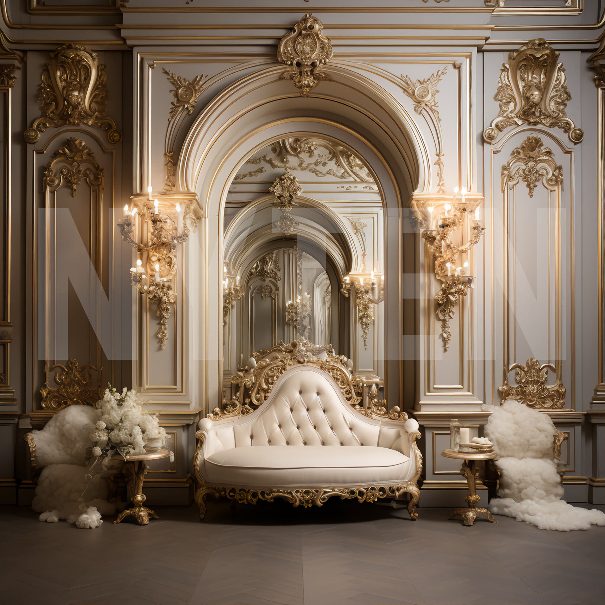 Opulent Baroque Dressing Room Backdrop Set, 11 Photo Shoot Backdrops ...