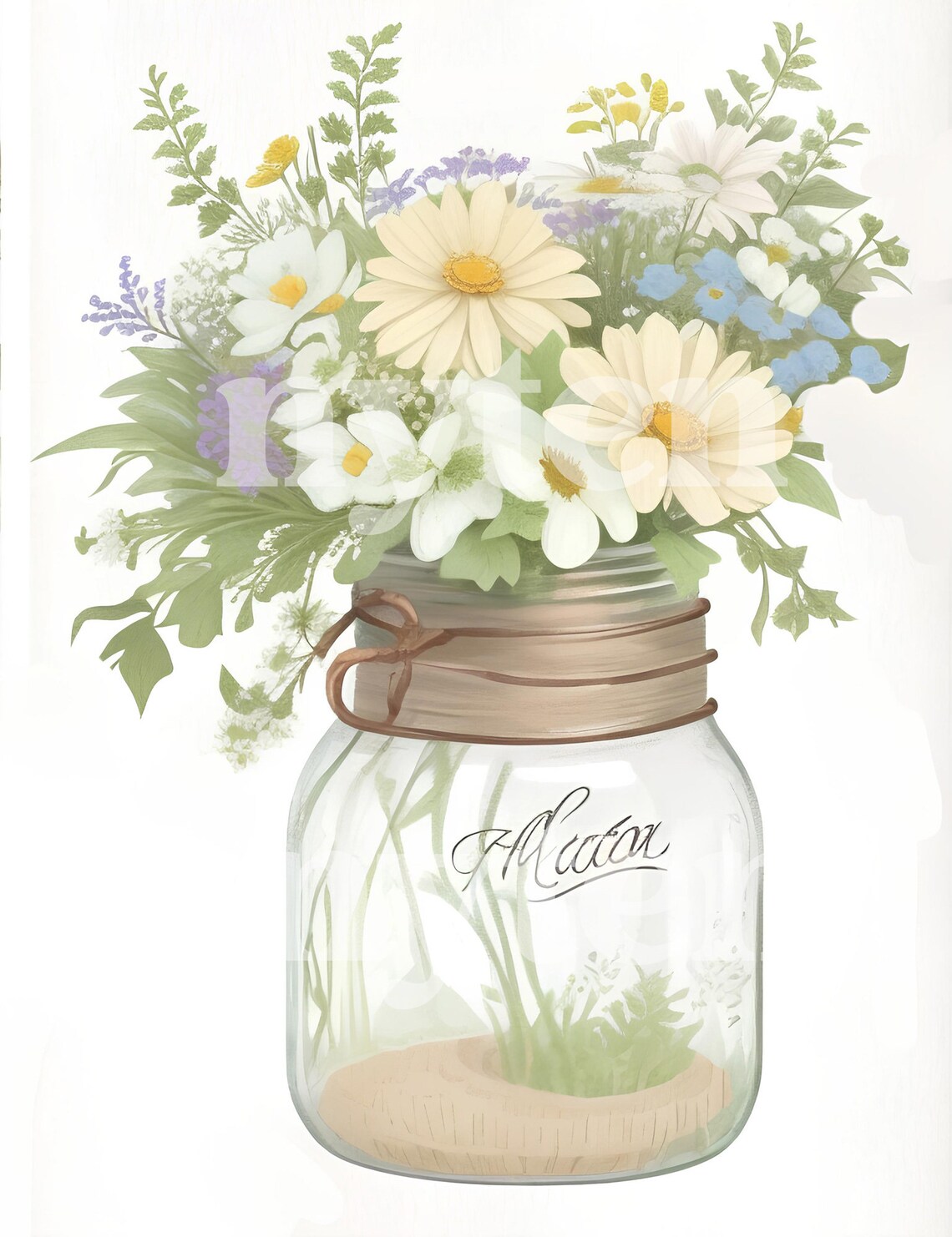 Clip Art Mason Jars Rustic Mason Jar Whimsical Graphics 12 High ...