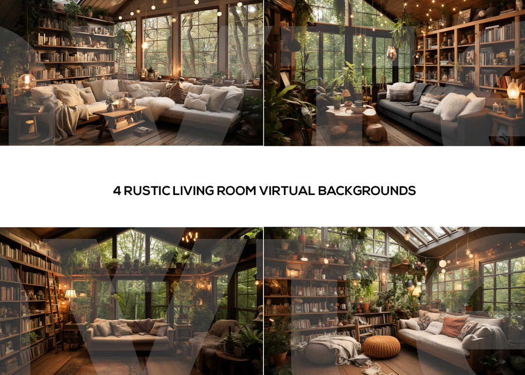Zoom Rustic Living Room Virtual Background | 4 Zoom Backgrounds | MS ...