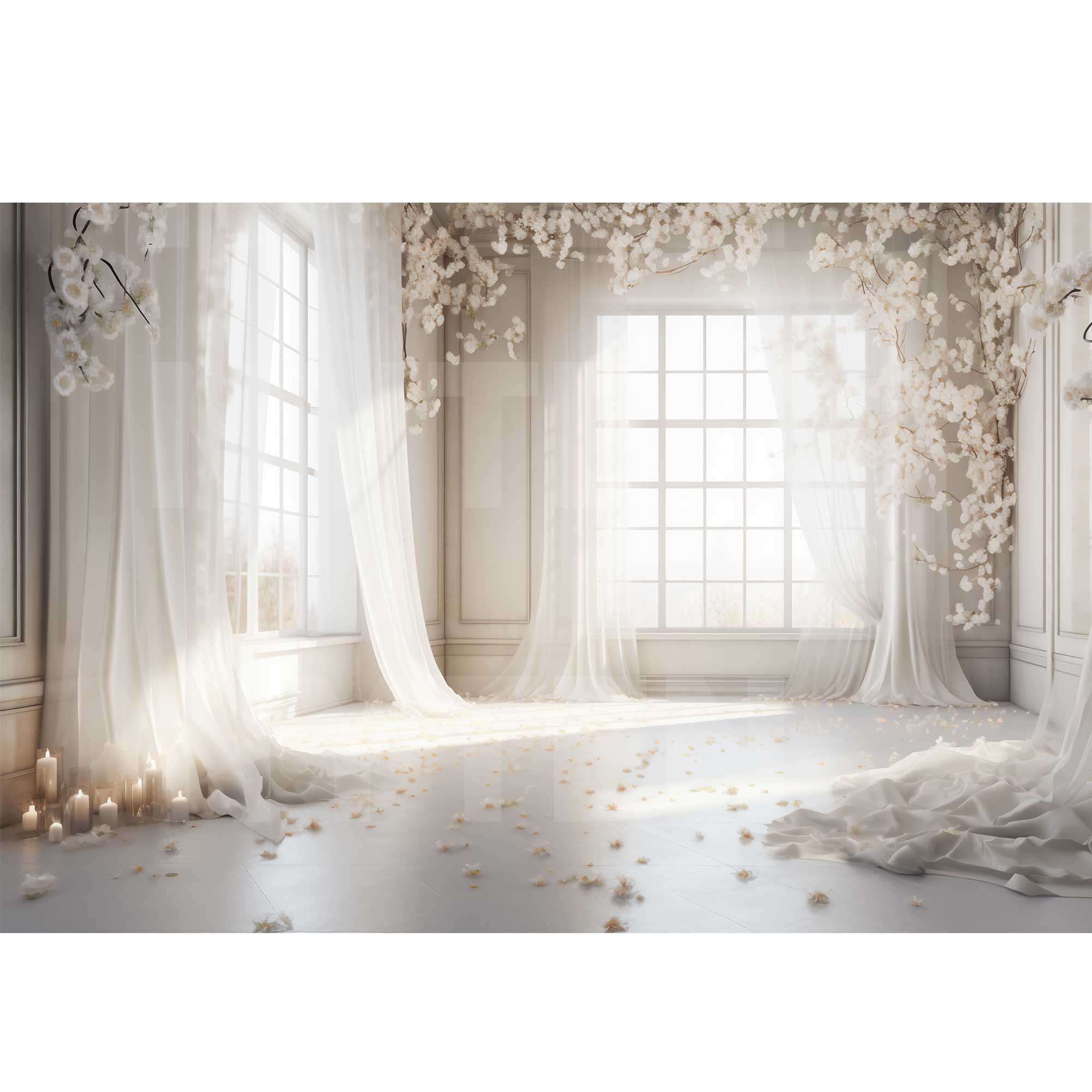 White Elegant Room Digital Backdrop, Photo Shoot Backdrop, Overlays ...