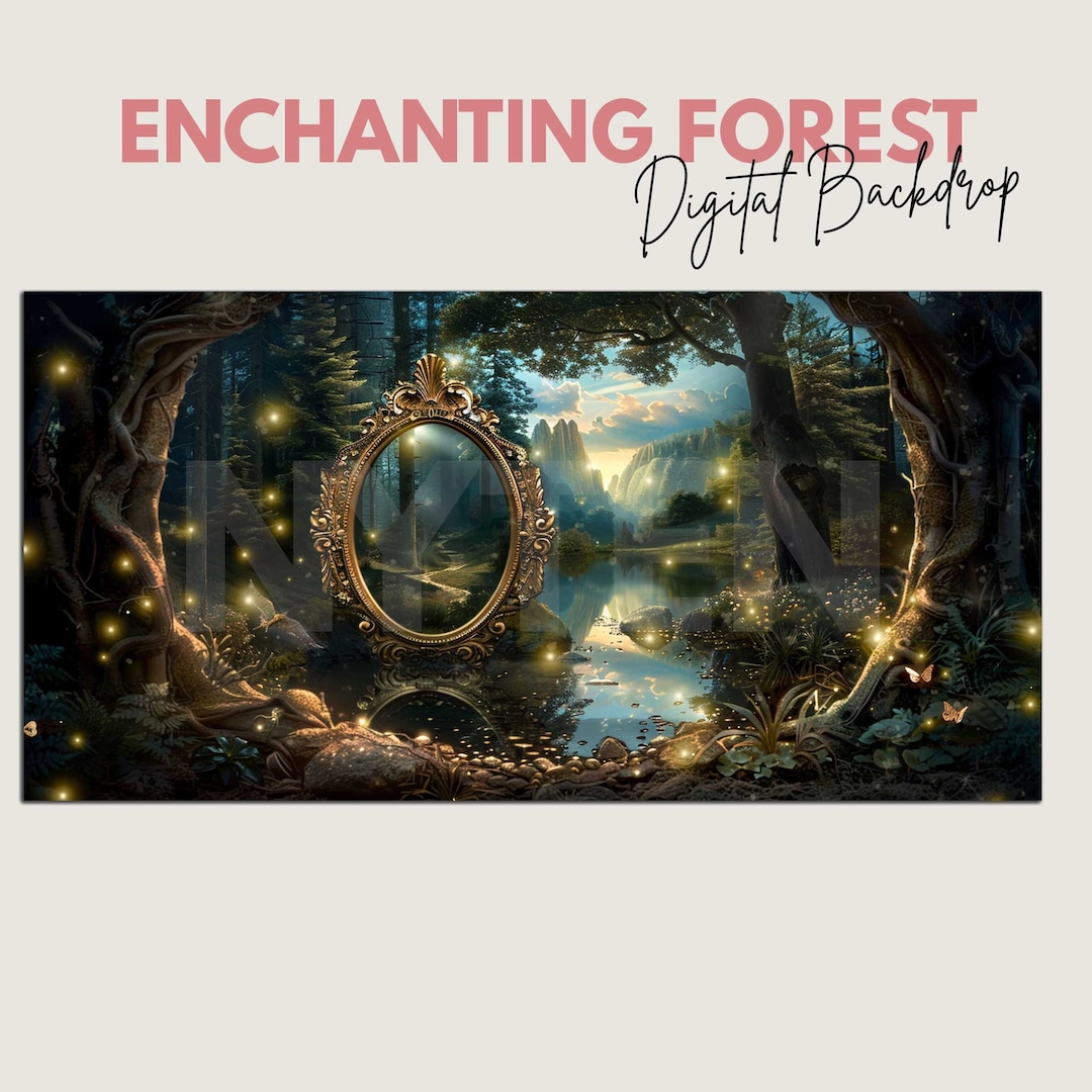 Enchanted Forest Mirror Backdrop | Magical Nature Photography Digital ...