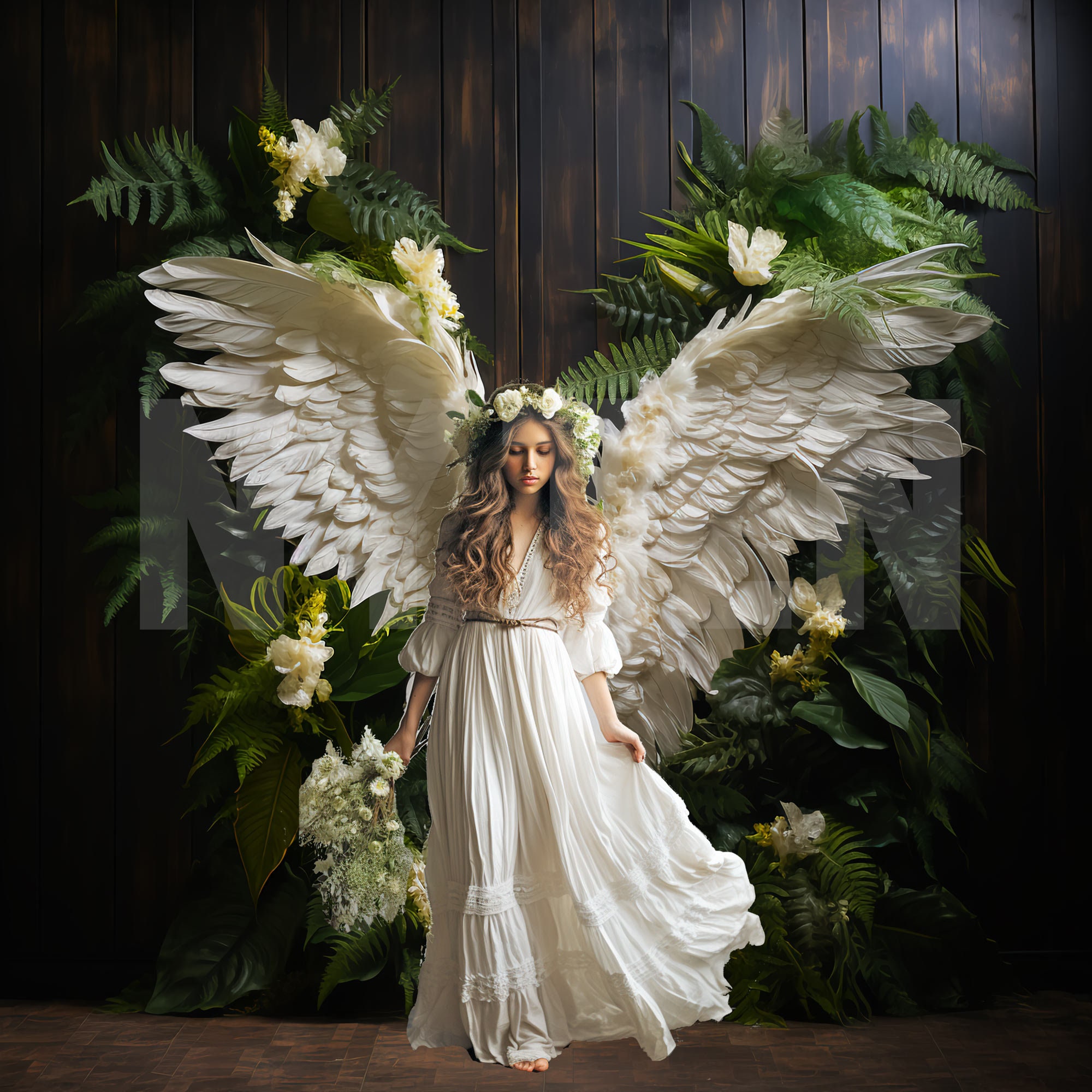 Forest Angel Wings Digital Backdrop, Photo Background for Photography ...