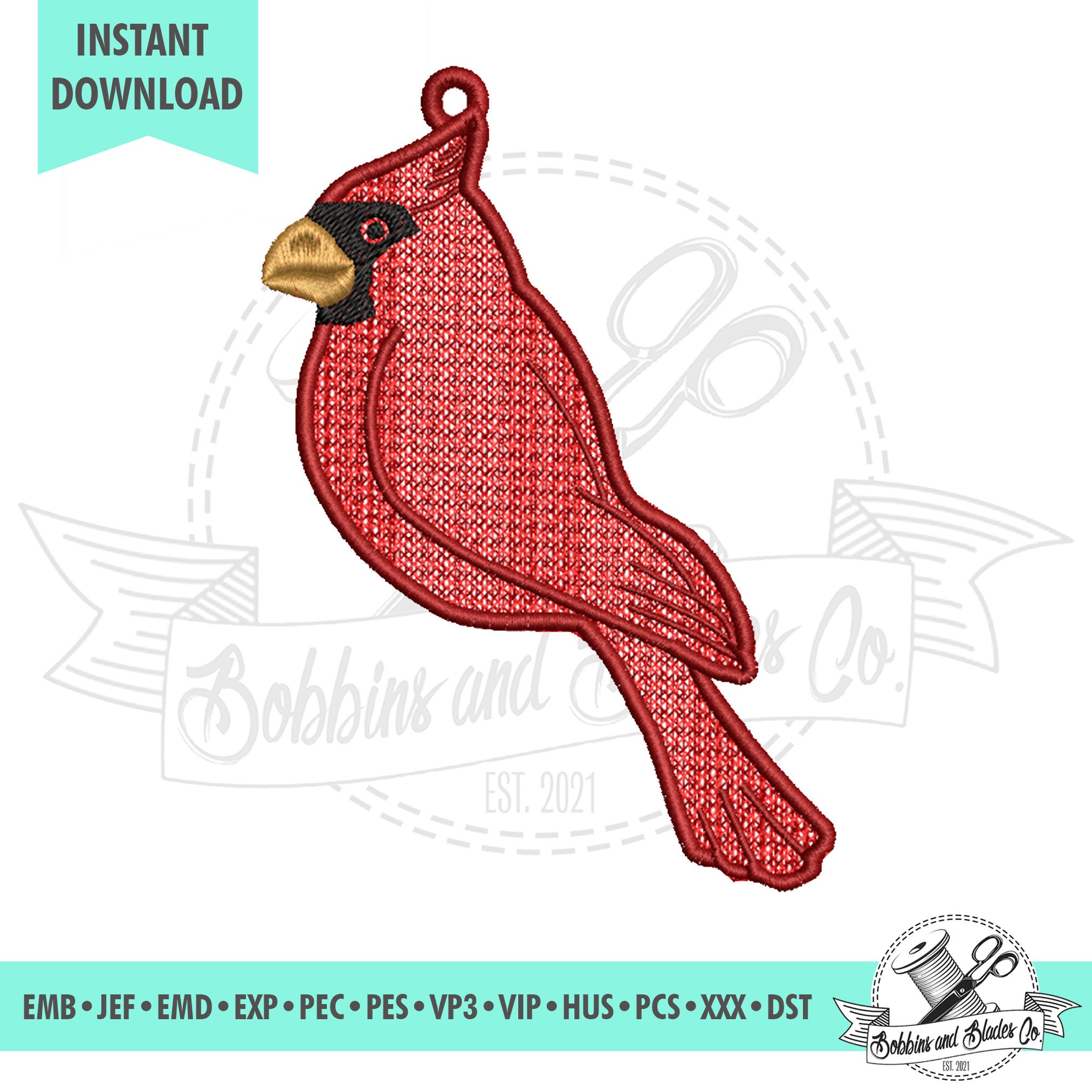Cardinal FSL Machine Embroidery File, 5 Sizes, Pattern, Design, Scheme ...
