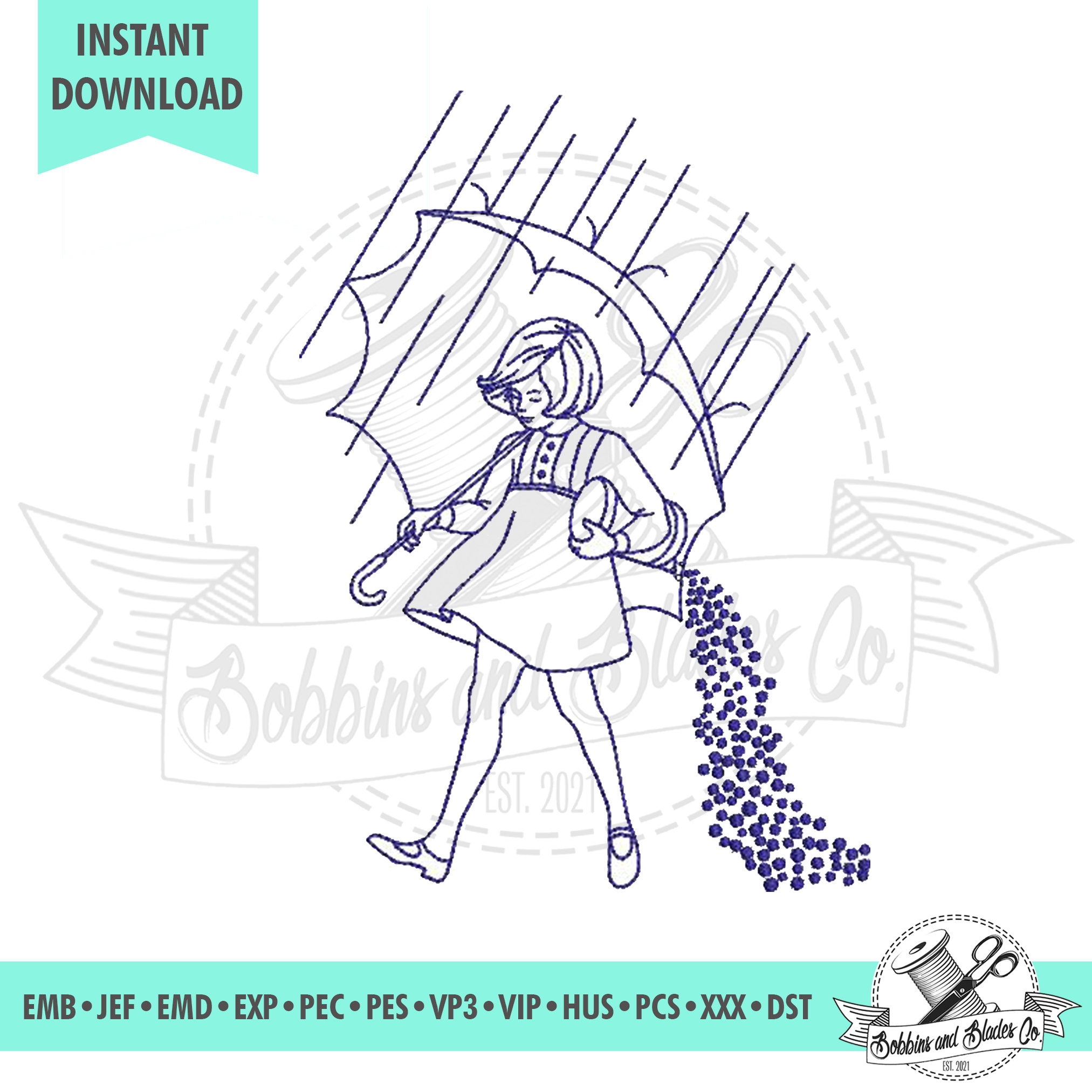 Branded Salt Girl Machine Embroidery File, 4 Sizes 6, 5, 4, & 3 Pattern ...