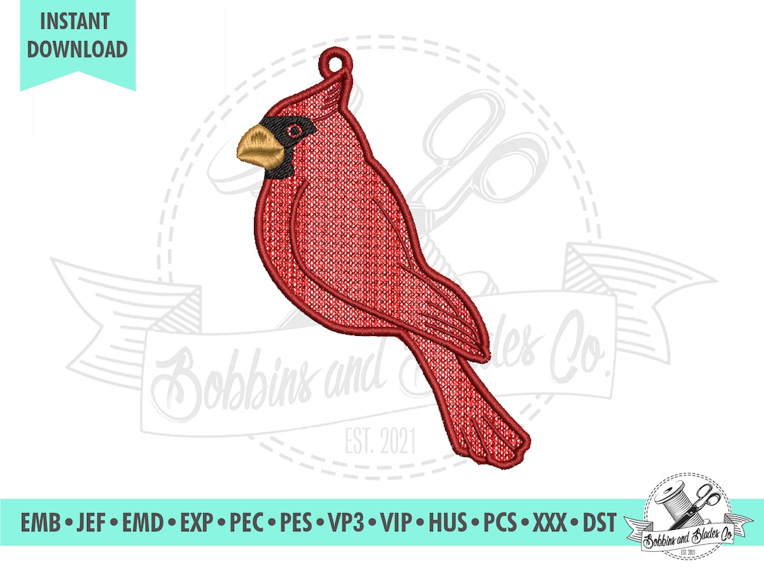 Cardinal FSL Machine Embroidery File 5 Sizes Pattern - Etsy