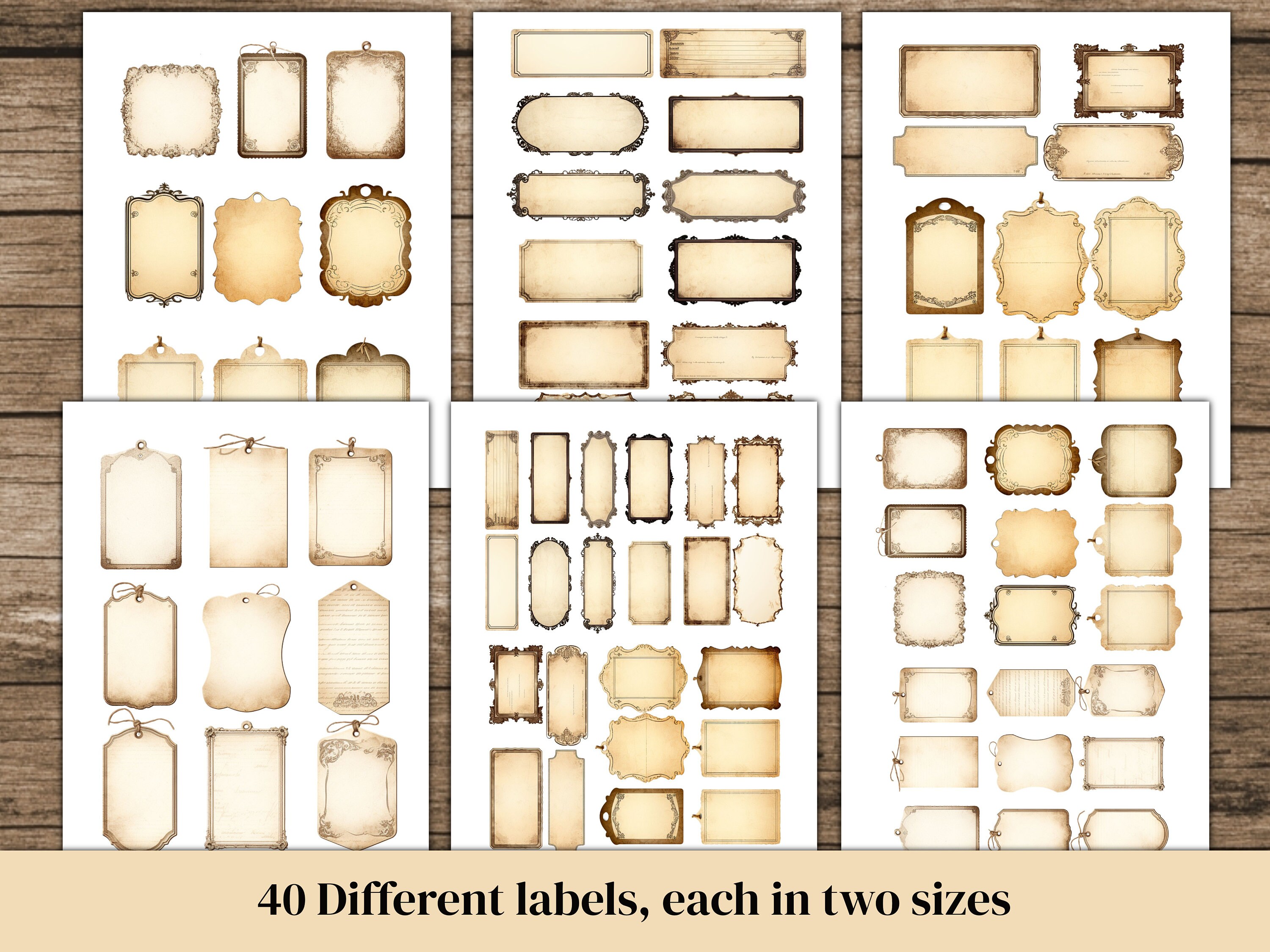 Printable Blank Labels, Junk Journal Labels Tags, Vintage Ephemera ...