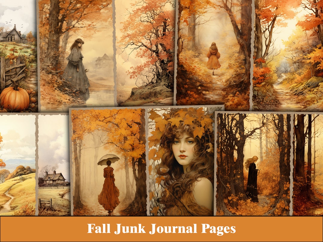 Fall Junk Journal Pages Autumn Journals Paper Fall Ephemera Digital ...