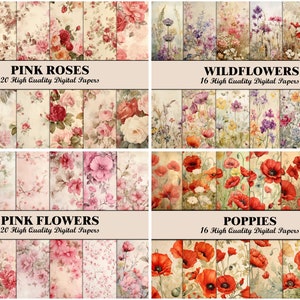 Floral Junk Journal Kit Printable Rose Junk Journal Ephemera Bundle ...