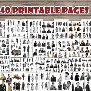 Cutouts of People, 40 Collage Sheets, 400+ Fussy Cut People, Vintage ...