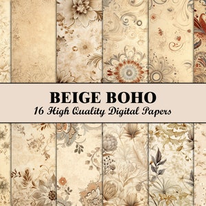 Boho Scrapbook Paper Floral Ornamental Pattern Junk Journal Pages ...