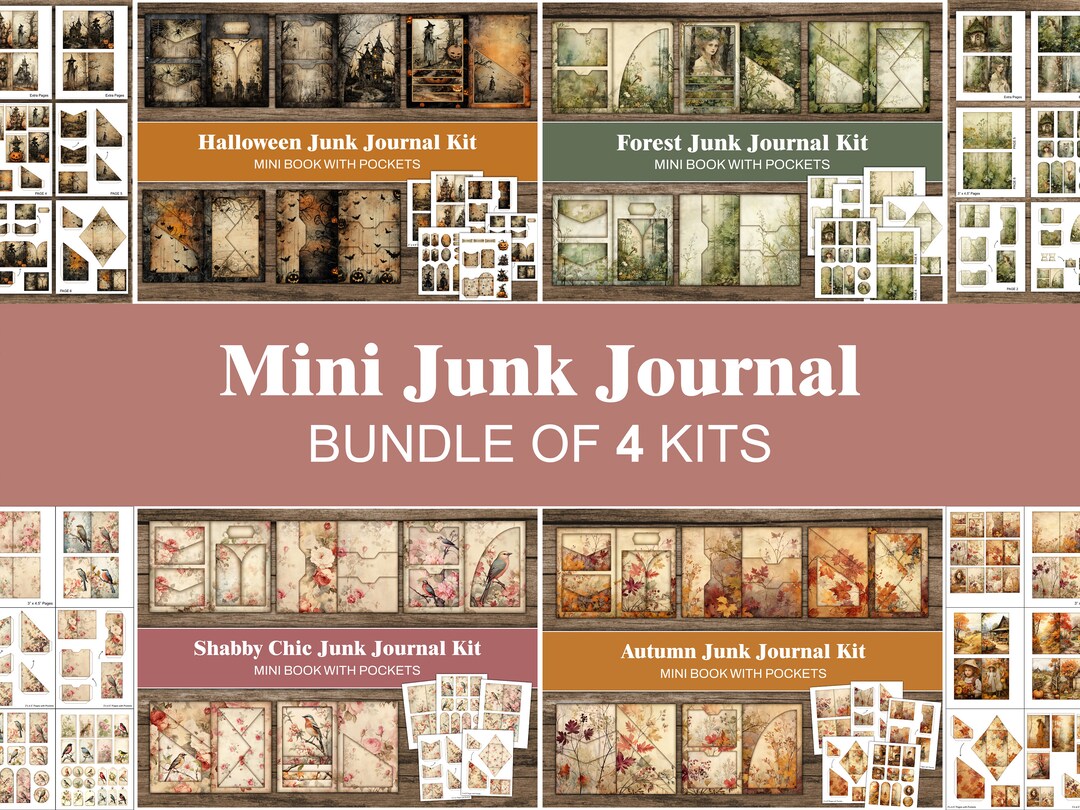Mini Junk Journal Kit Printable Rose Floral Junk Journal Ephemera ...