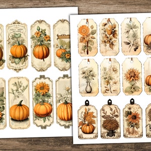 Fall Junk Journal Supplies Pumpkin Junk Journal Tags Cards Orange ...